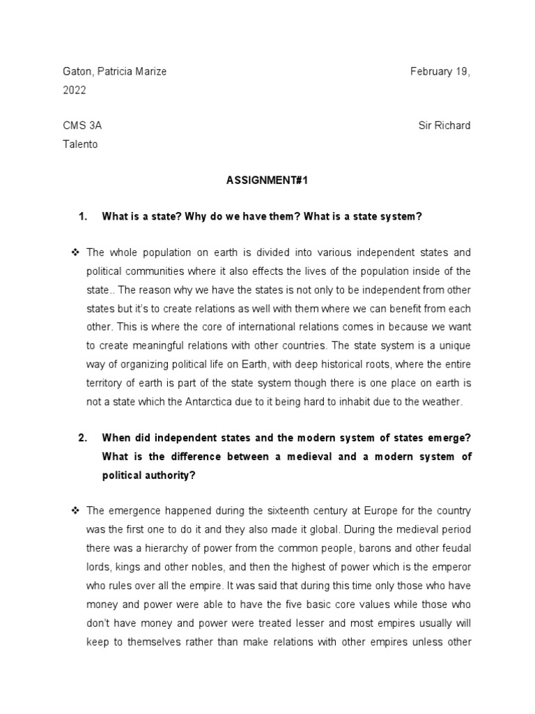 Module1 Assign.1, Ir, Cms3a, Gaton - PM | PDF | Democracy | Political Ideologies
