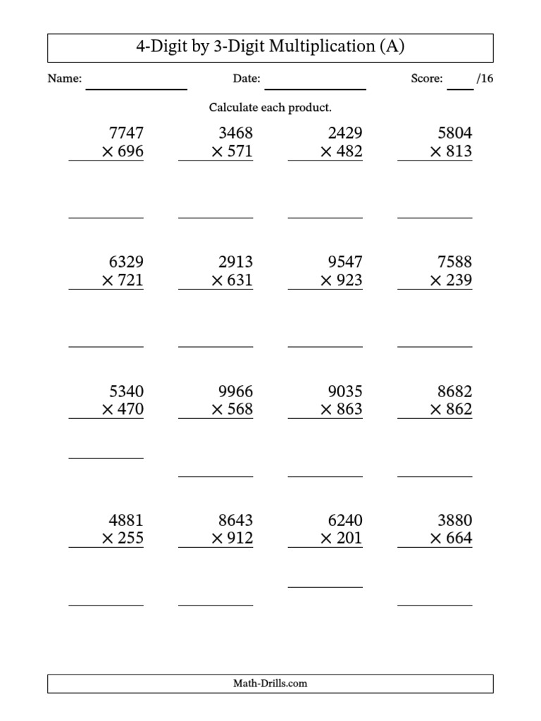Multiplication Long No Tseparator 0403 001.1613563090 | PDF
