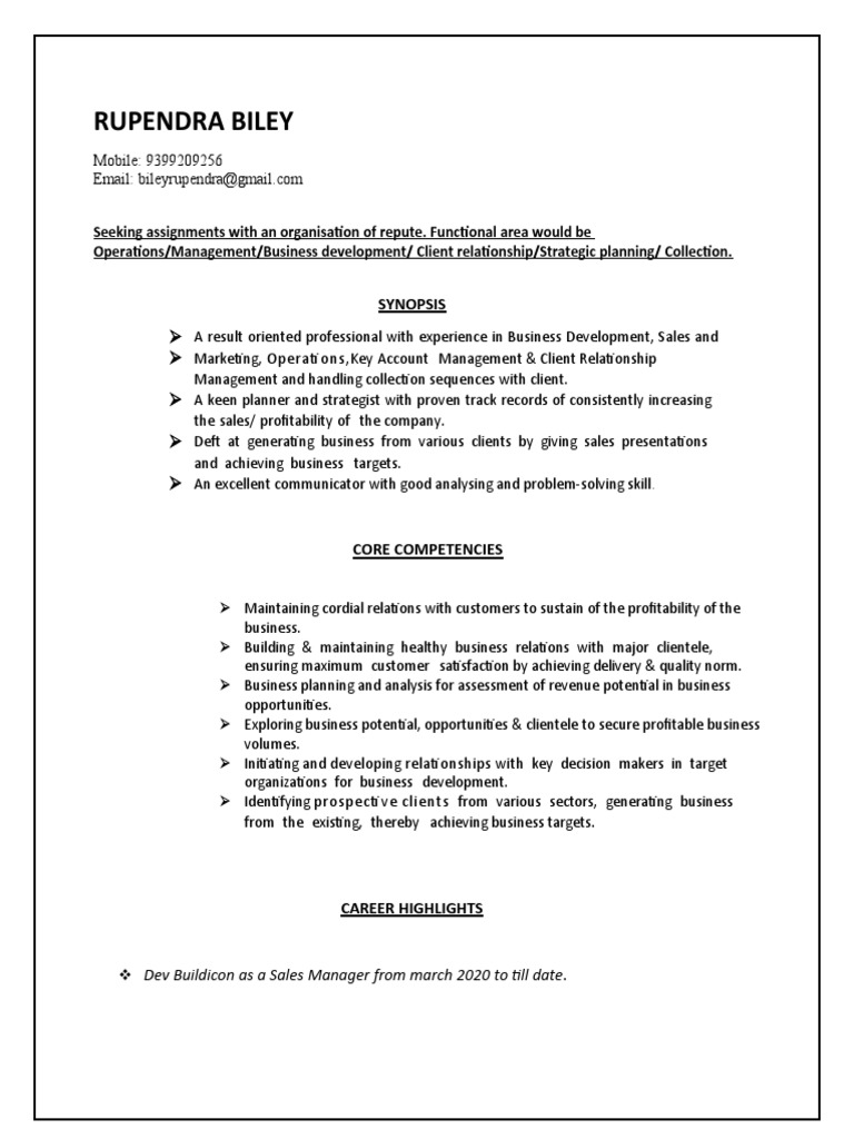 Rupendra Biley 2021 Word | PDF | Sales | Marketing