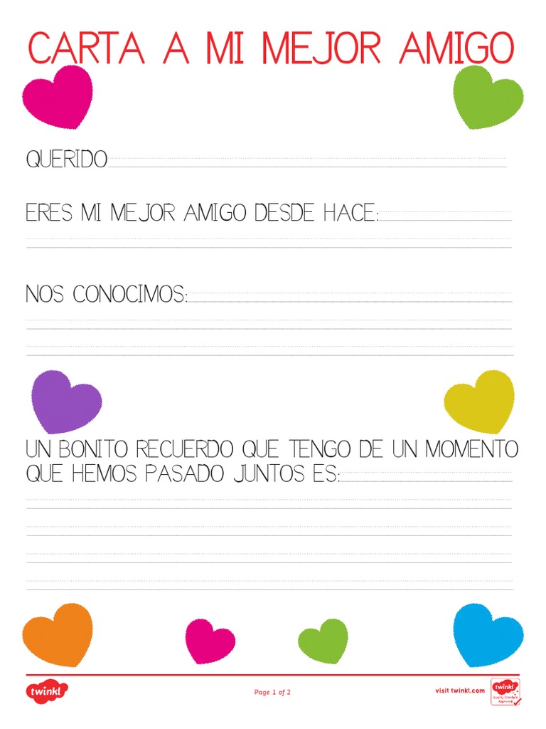 Carta para mi mejor amigo | PDF