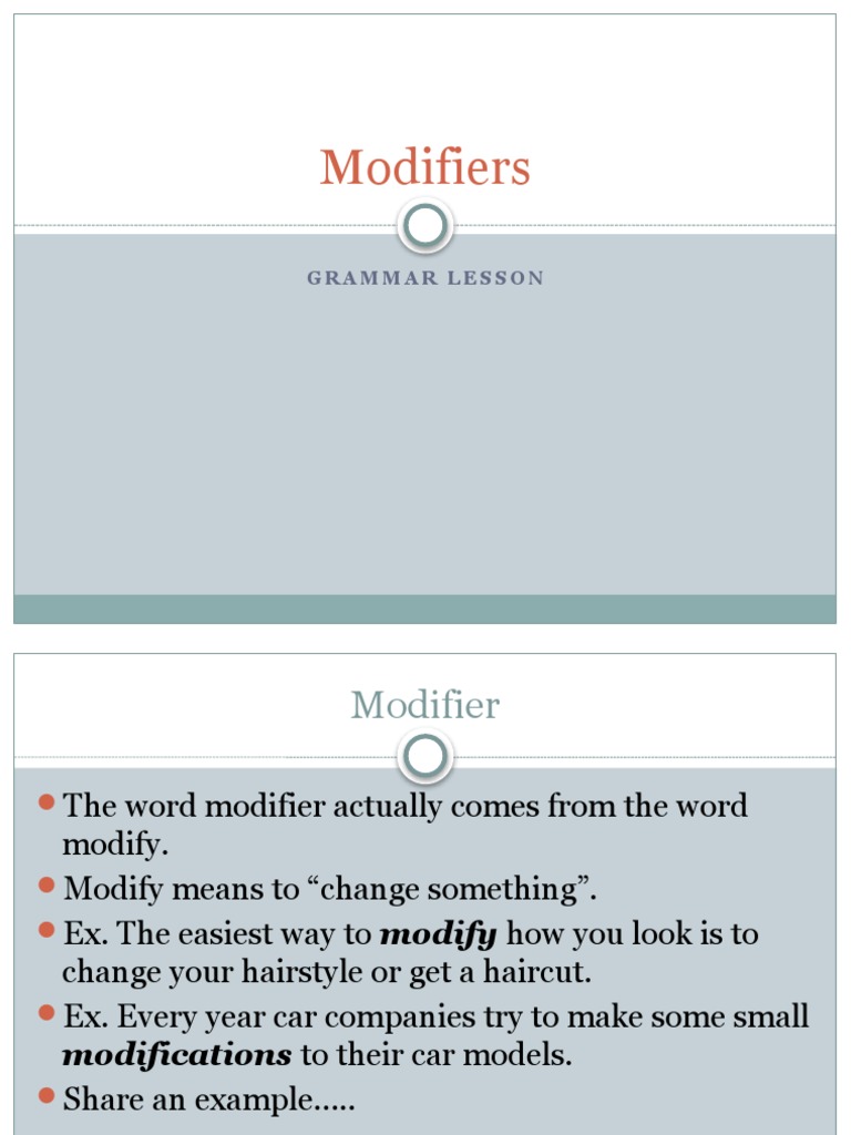 Modifiers | PDF
