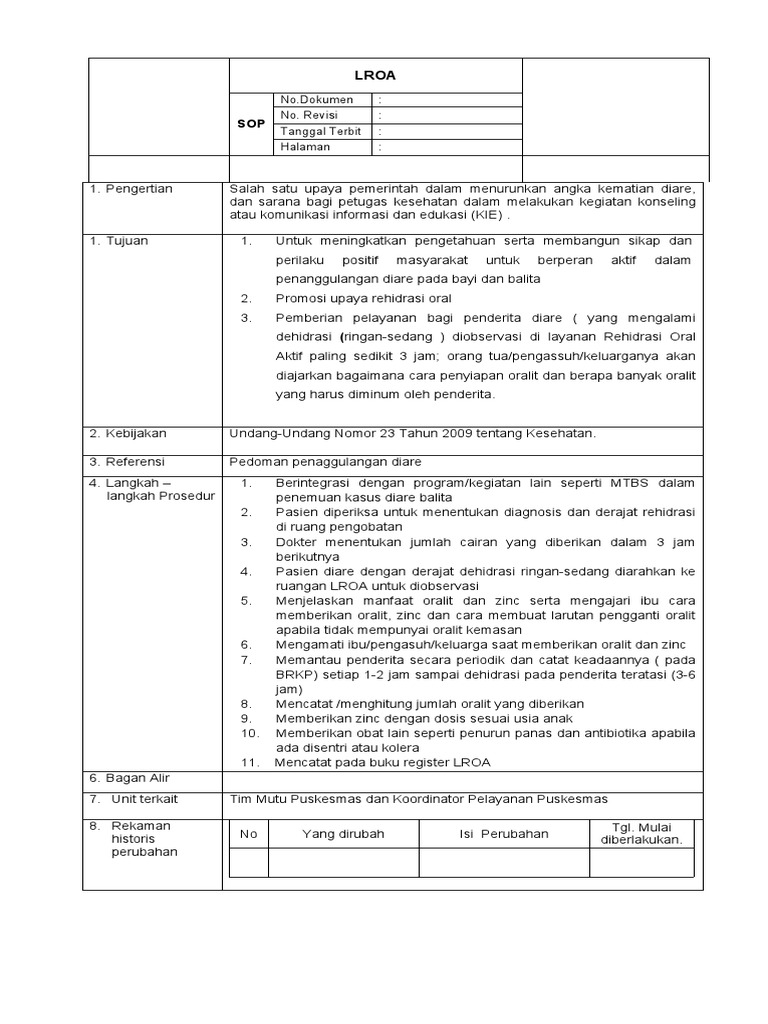 Prosedur Penanggulangan Diare Balita | PDF