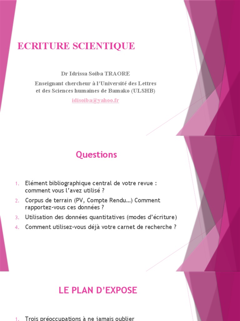 Ecriture Scientifique - Copie | PDF | Observation | Méthodes qualitatives