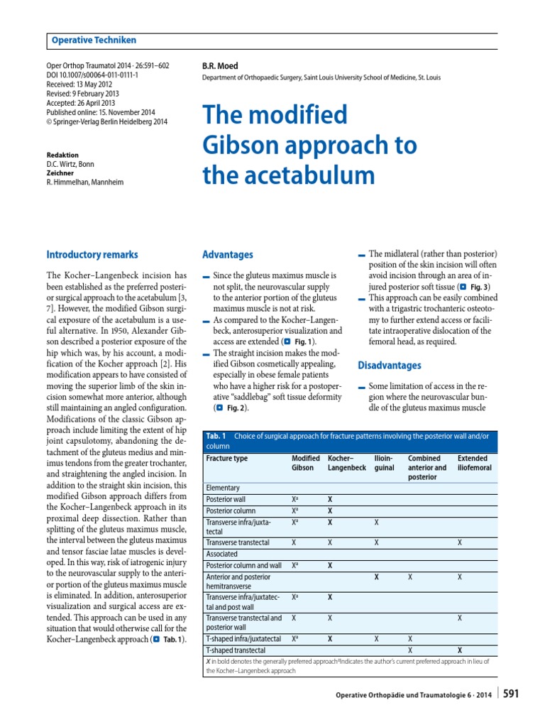 Moed2014 Modified Gibson Approach Surgical Technique Book | PDF ...