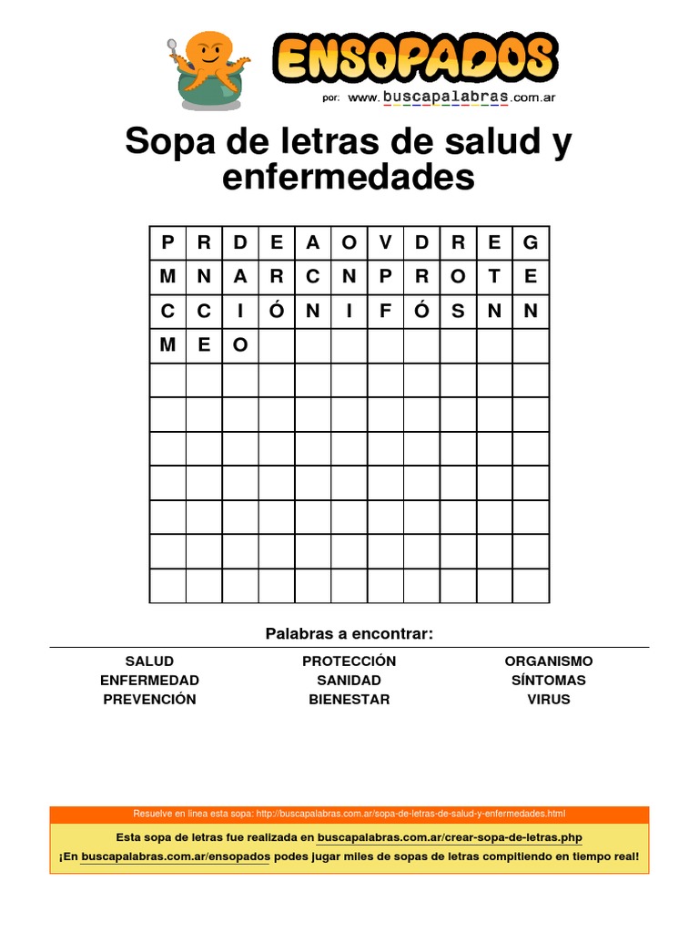 sopa-de-letras-de-salud-y-enfermedades | PDF