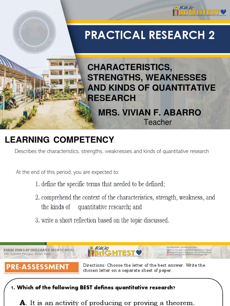 PR 2 PPT Week 1 | PDF | Statistics | Quantitative Research