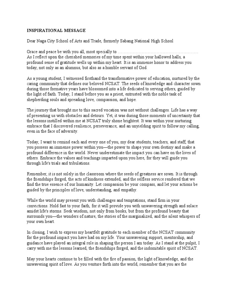 Inspirational Message | PDF | Love