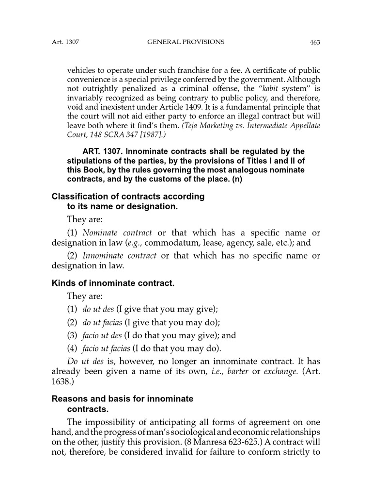 Court, 148 SCRA 347 (1987) .) : Classifi Cation of Contracts According ...