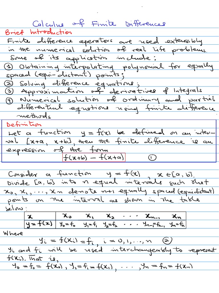 Calculus of Finite Differences MATH 351 | PDF
