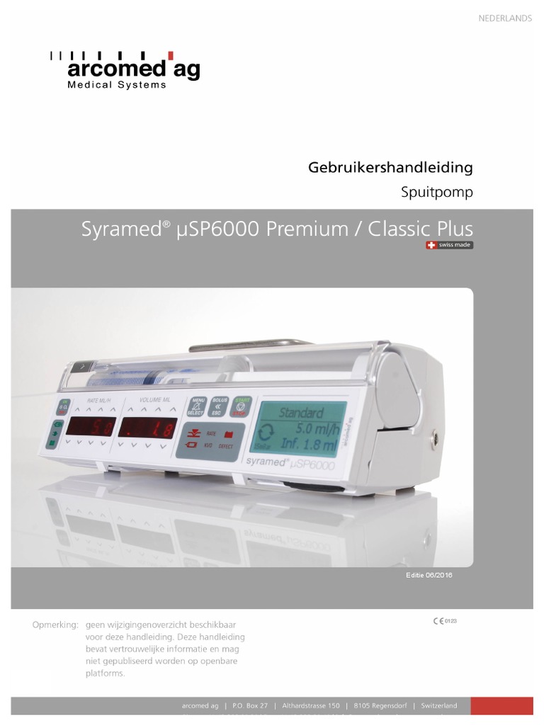 Infuuspomp, Acromed, SP6000 | PDF