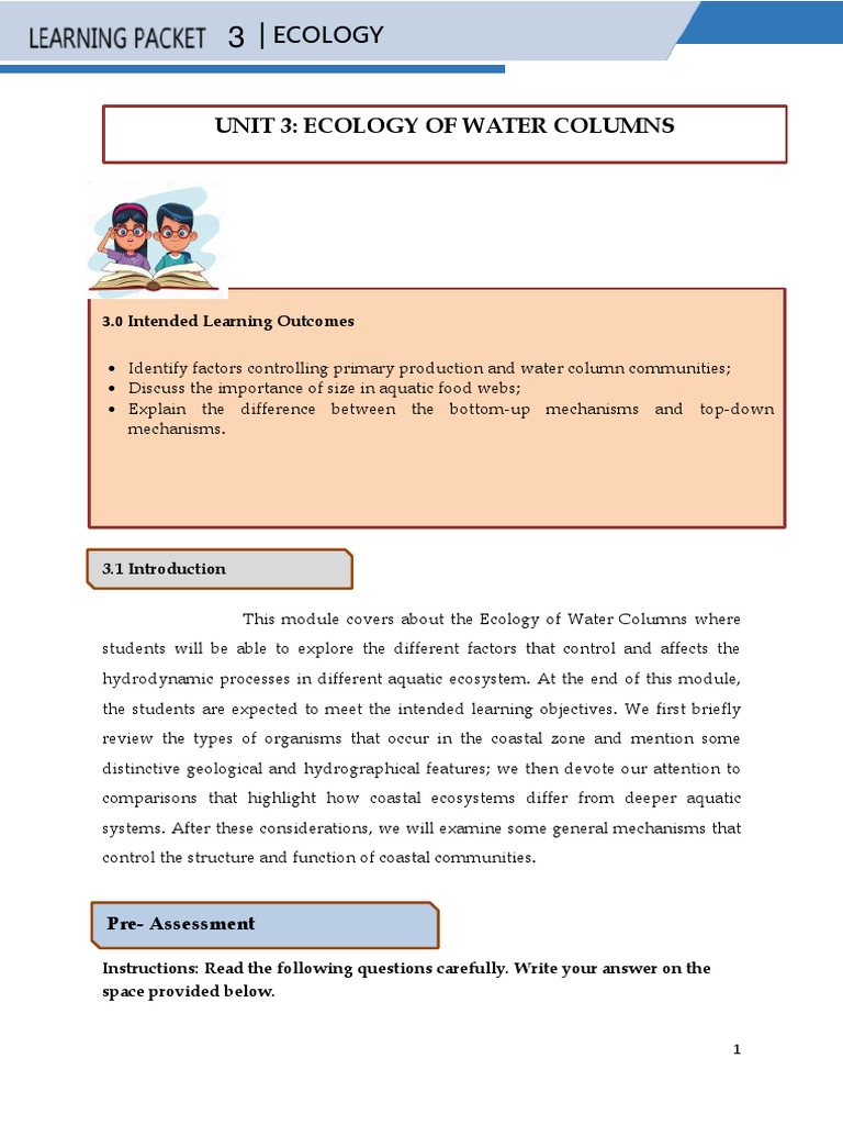 UNIT 3 Aquatic Ecology | PDF | Phytoplankton | Food Web