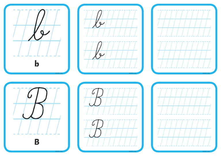 Literele Mici Si Mari de Mana - Cartonase - B | PDF
