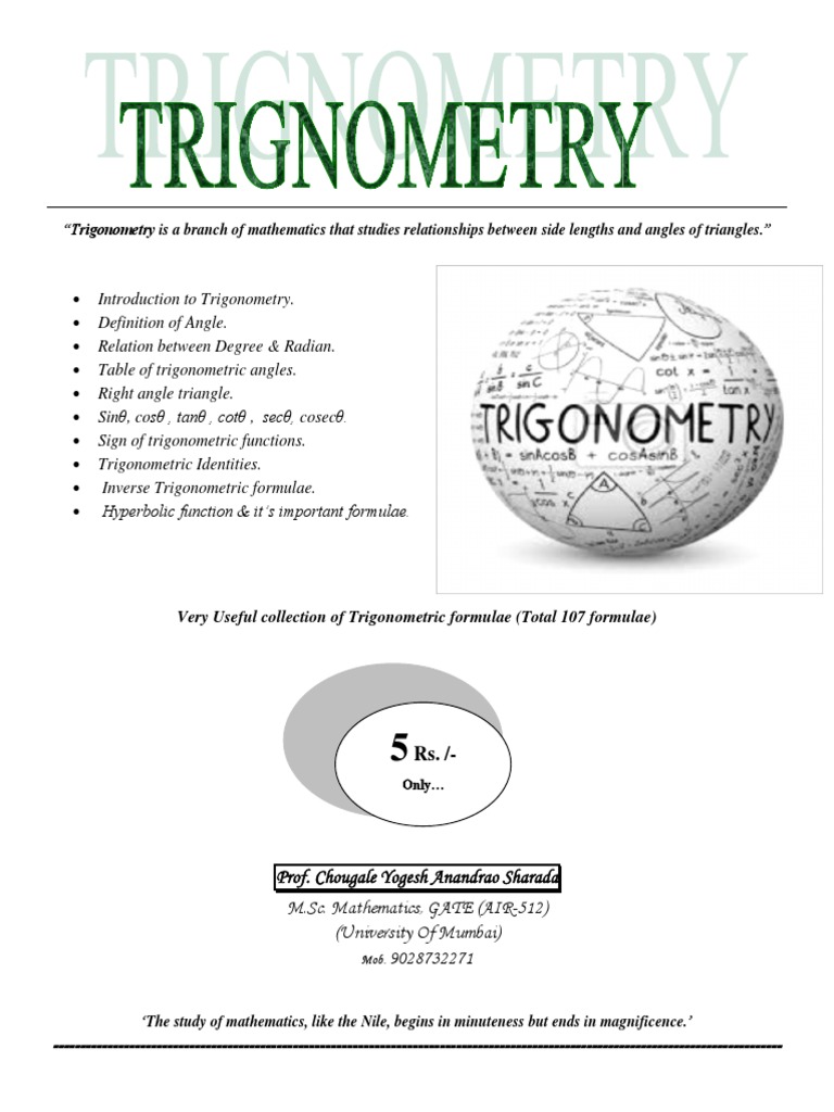 TRIGNOMETRY | PDF | Trigonometry | Trigonometric Functions