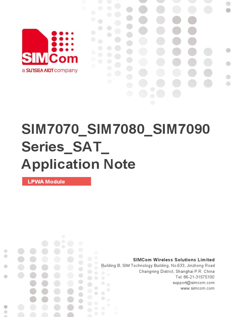 SIM7070 - SIM7080 - SIM7090 Series - SAT - Application Note - V1.02 | PDF | Computing | Computer ...