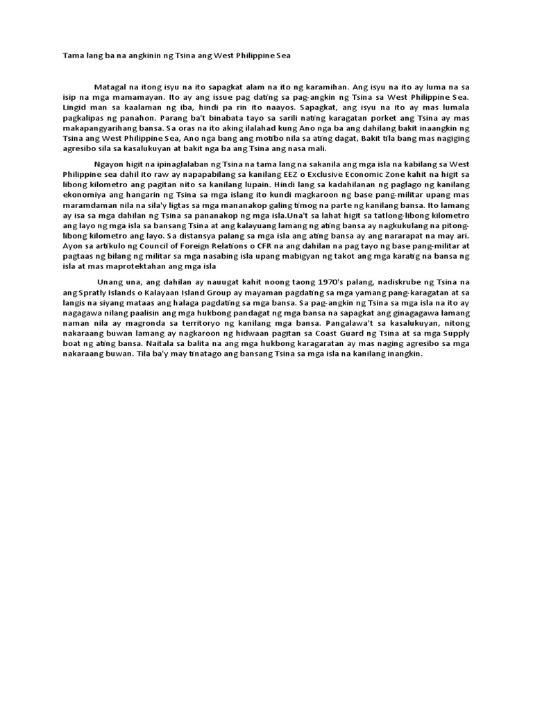 Fil Position Paper | PDF