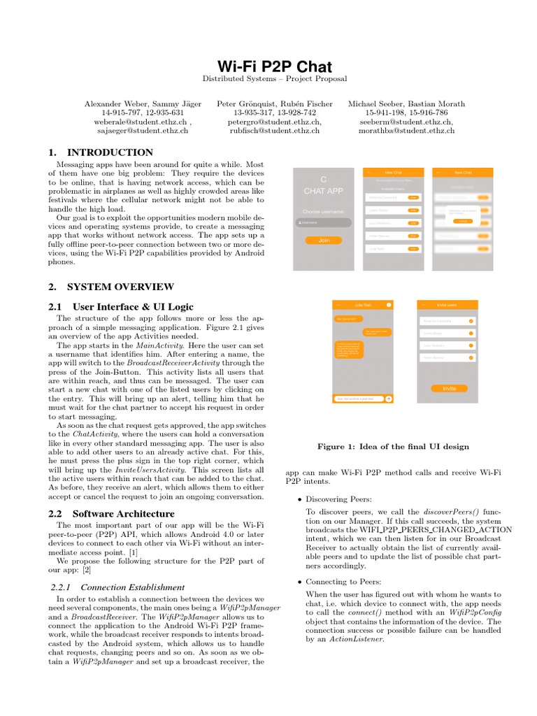 Report Wifi Pdf Peer To Peer Mobile App