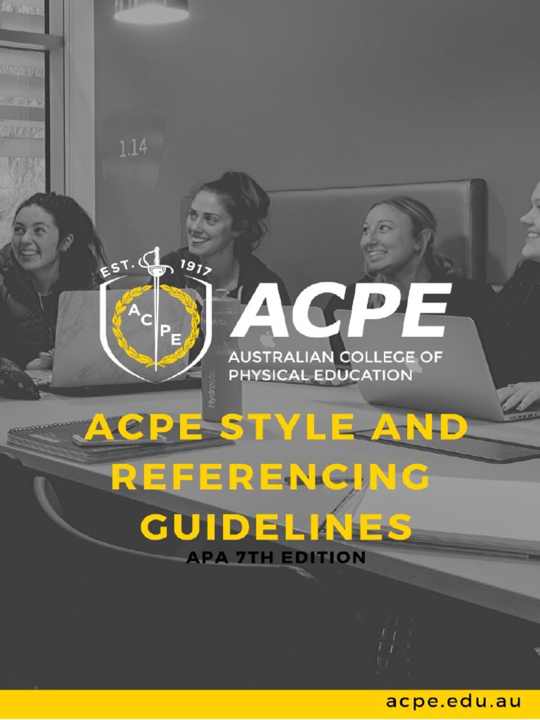 ACPE Style and Referencing Guidelines A4 | PDF
