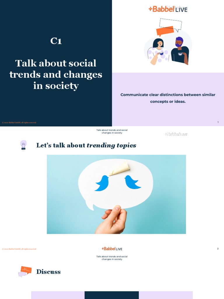 ENG - C1 - 02 Talk About Trends and Changes in Society | PDF | Human Communication | Communication