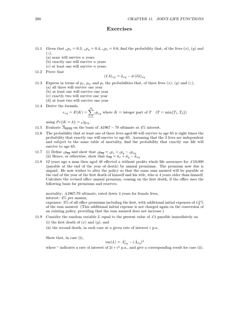 Life Assurance Mathematics W F Scott 1 200 202 | PDF | Interest | Mathematical Objects