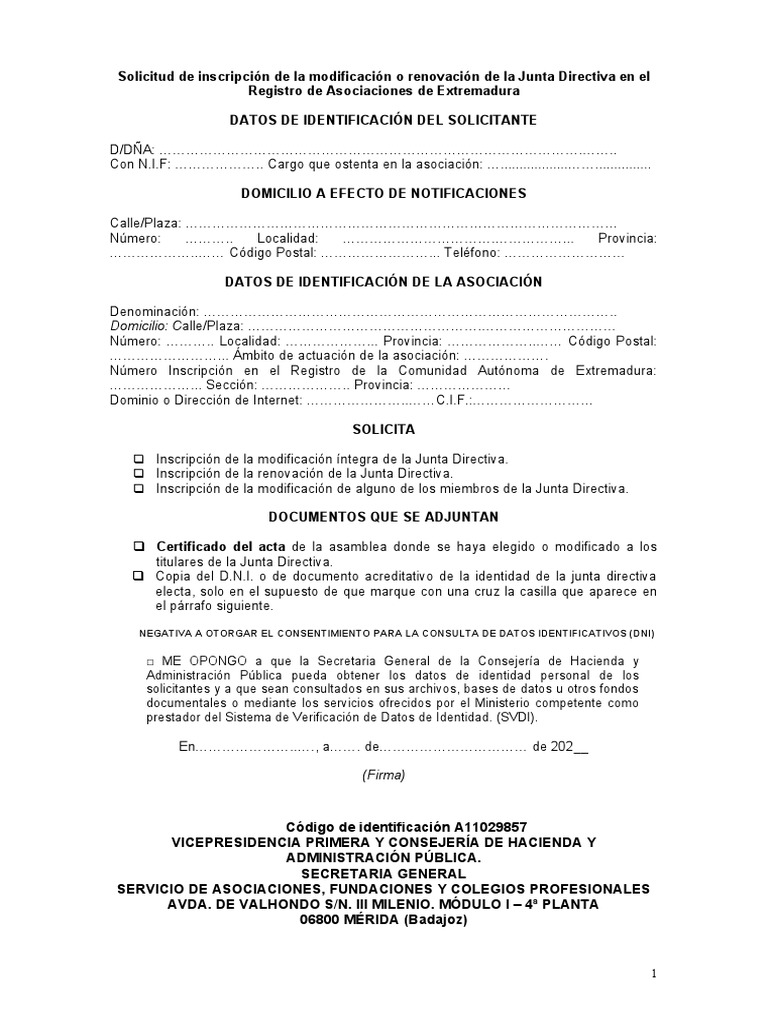 7.2 Solicitud de Inscripcion Junta Directiva | PDF