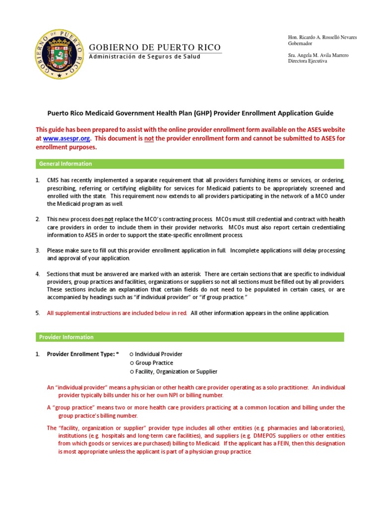 ASES Provider Enrollment Application Guide | PDF | Health Insurance ...