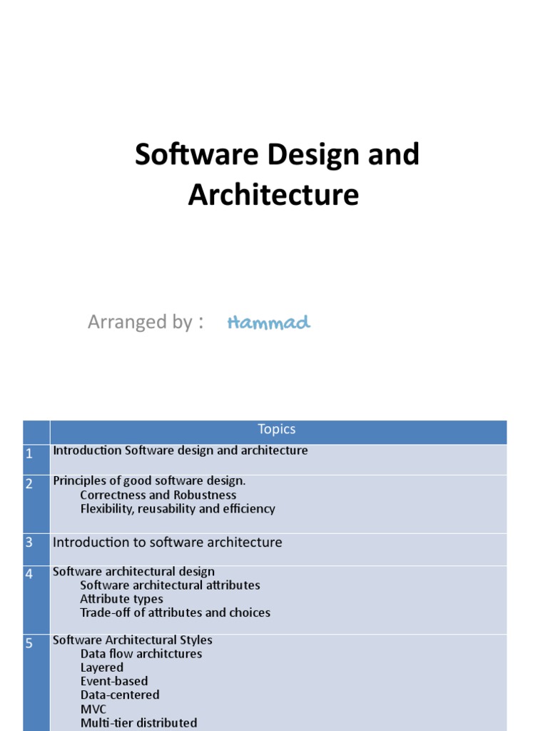 Software Design and Architecture: Arranged by | PDF | Component Based Software Engineering ...