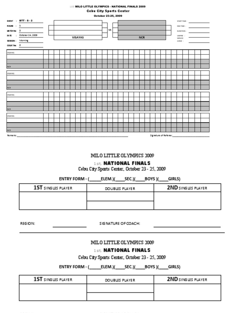 Badminton Scoresheet - Form2 | PDF | Referee | Sports