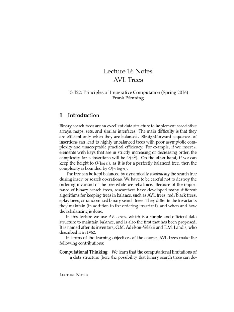 16 Avl | PDF | Algorithms And Data Structures | Computer Data