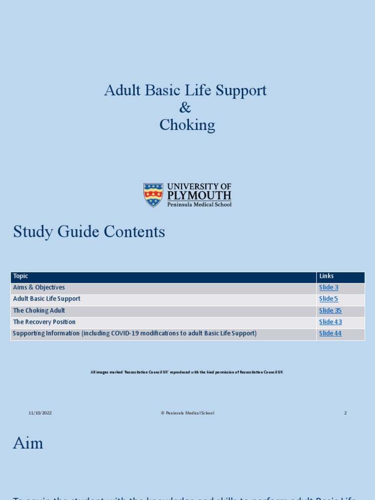 Adult BLS & Choking Study Guide | PDF | Cardiopulmonary Resuscitation | Cardiac Arrest
