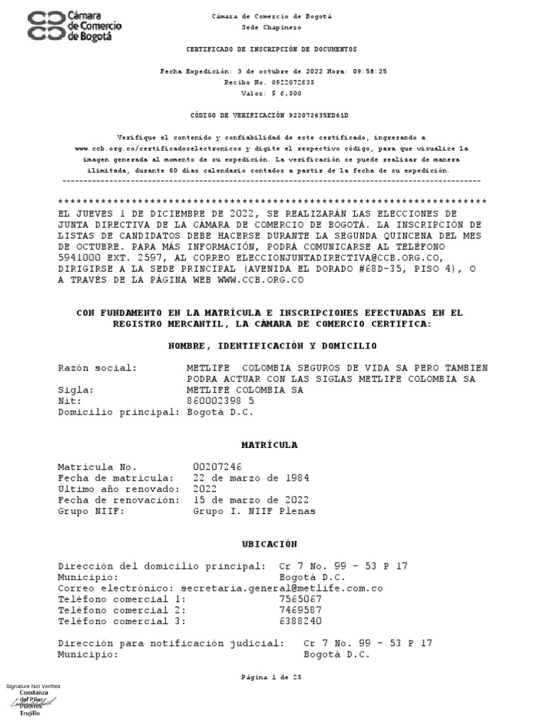 Cerl Metlife Octubre | PDF | Seguro | Ley procesal