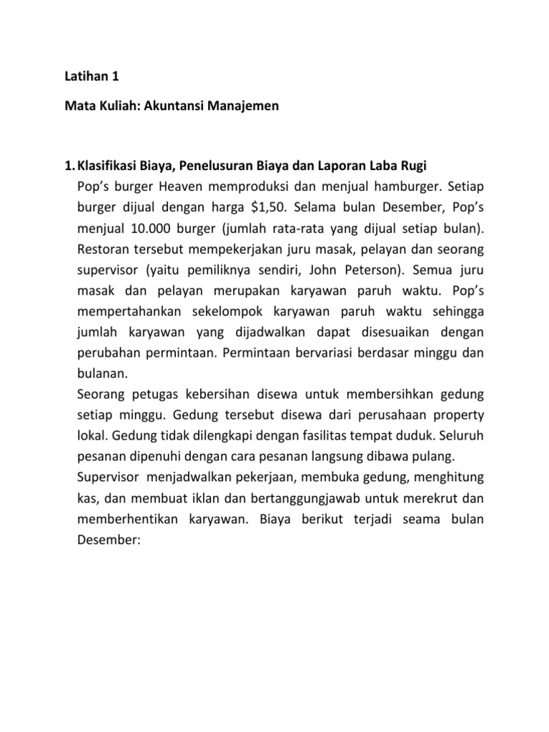 Latihan 1 Akmen | PDF