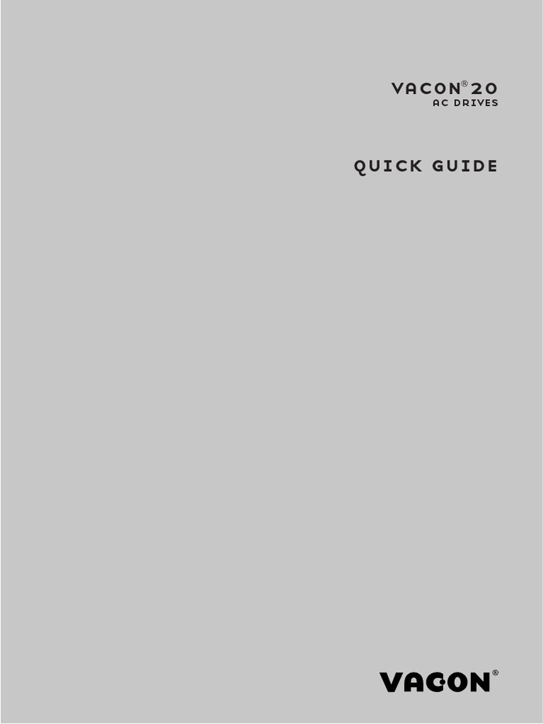 Vacon 20 Quick Guide DPD00511H1 UK | PDF | Mains Electricity | Electric Motor