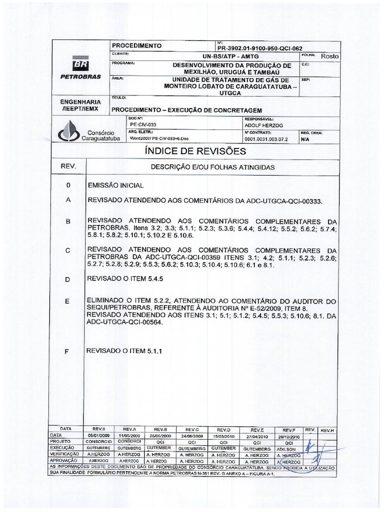 Execucao de Concretagem PR-3902.01-9100-950-QCI-062 - F | PDF