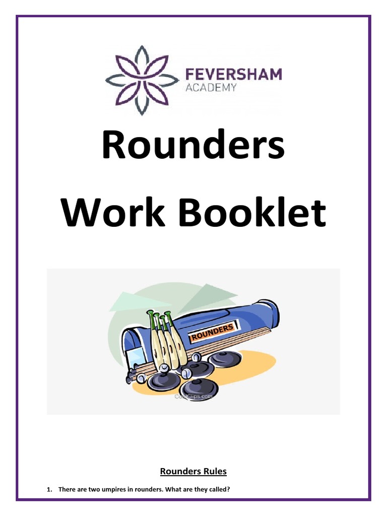Rounders Work Booklet | PDF | Cricket | Athletic Sports