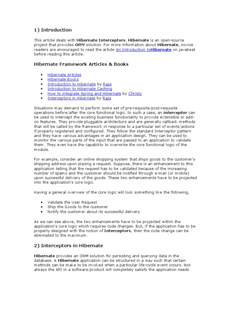 1 Introduction An Introduction To Hibernate Pdf Application Programming Interface Databases 6563