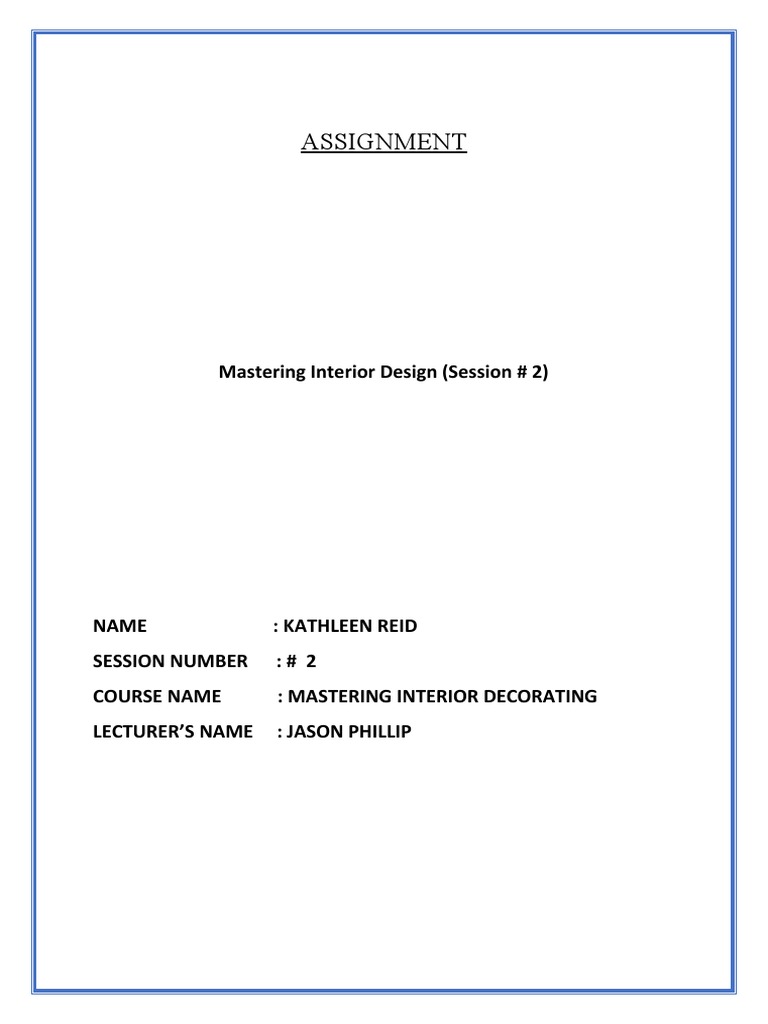 ASSIGNMENT Home Decor #2 | PDF | Lighting | Interior Design