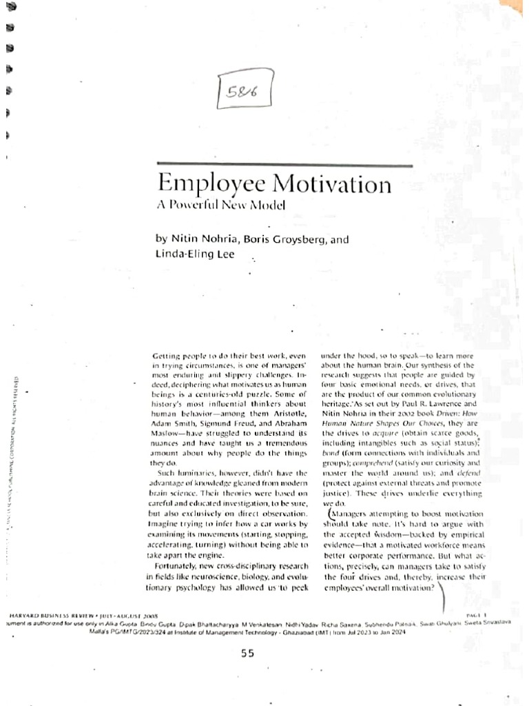 Employee Motivation - New Powerful Model | PDF