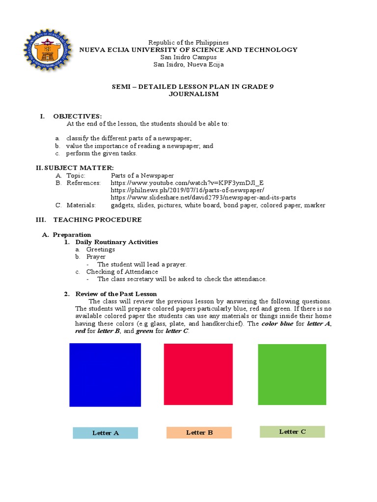 Grade 9 Journalism Lesson Plan | PDF | Newspapers