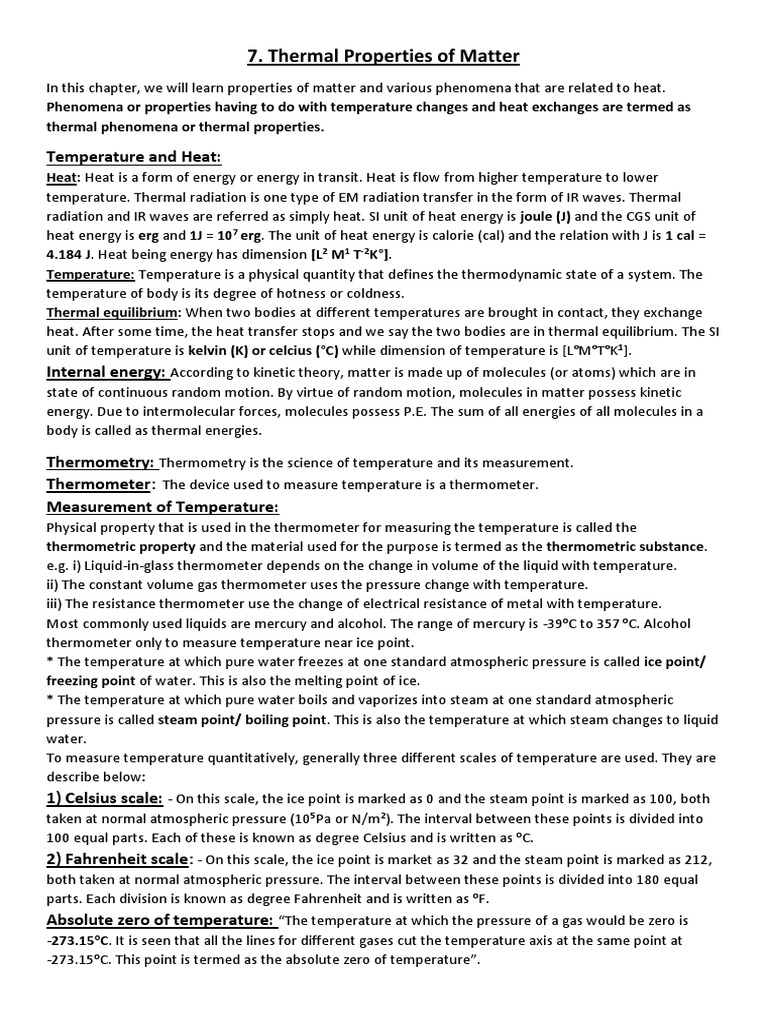 Thermal Properties of Solid | PDF