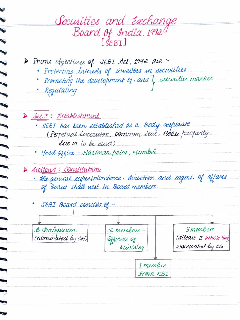 SEBI notes | PDF