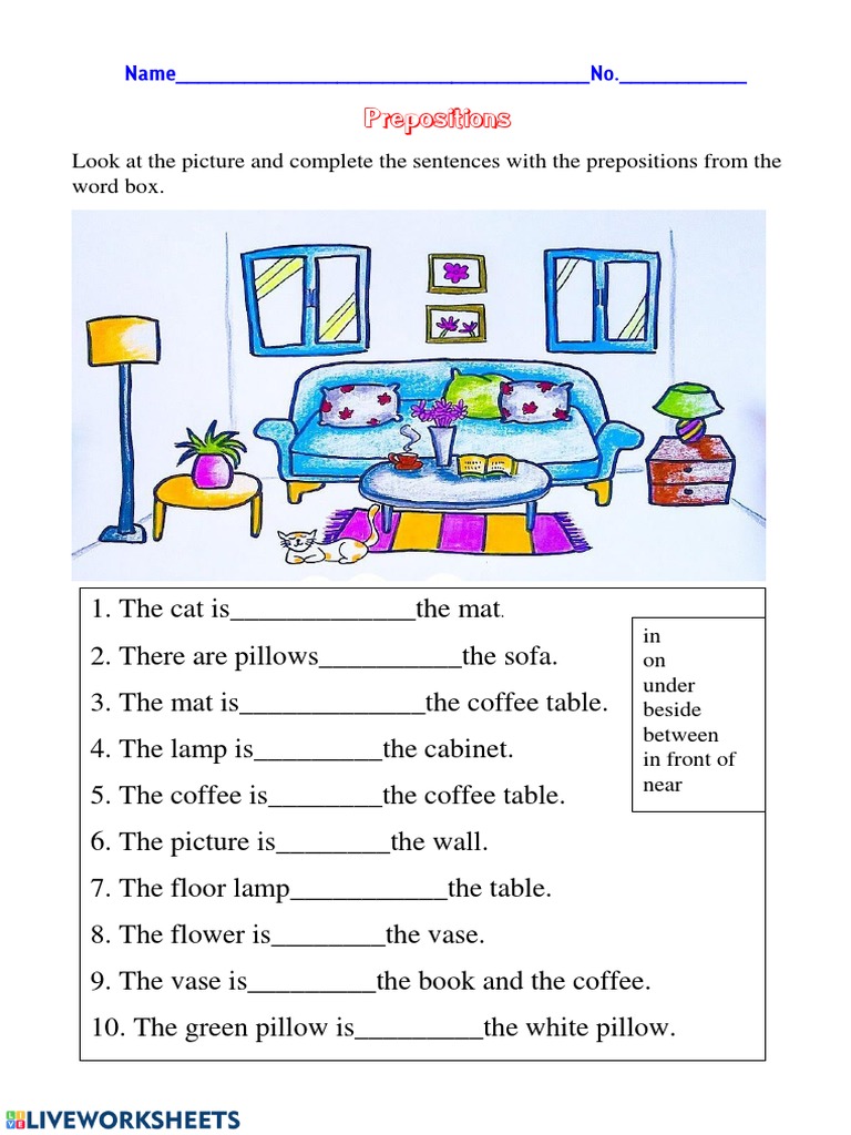 Prepositions of Place Worksheet | PDF | Language Arts & Discipline ...