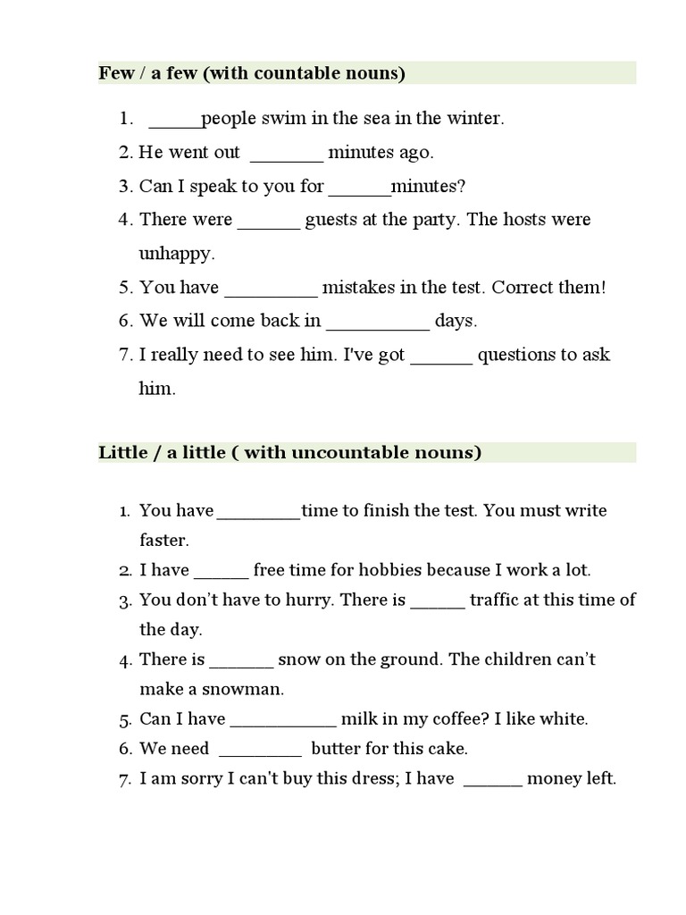 Understanding Few vs. Little Usage | PDF