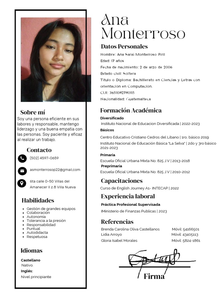 Currículum Vitae Lengua | PDF