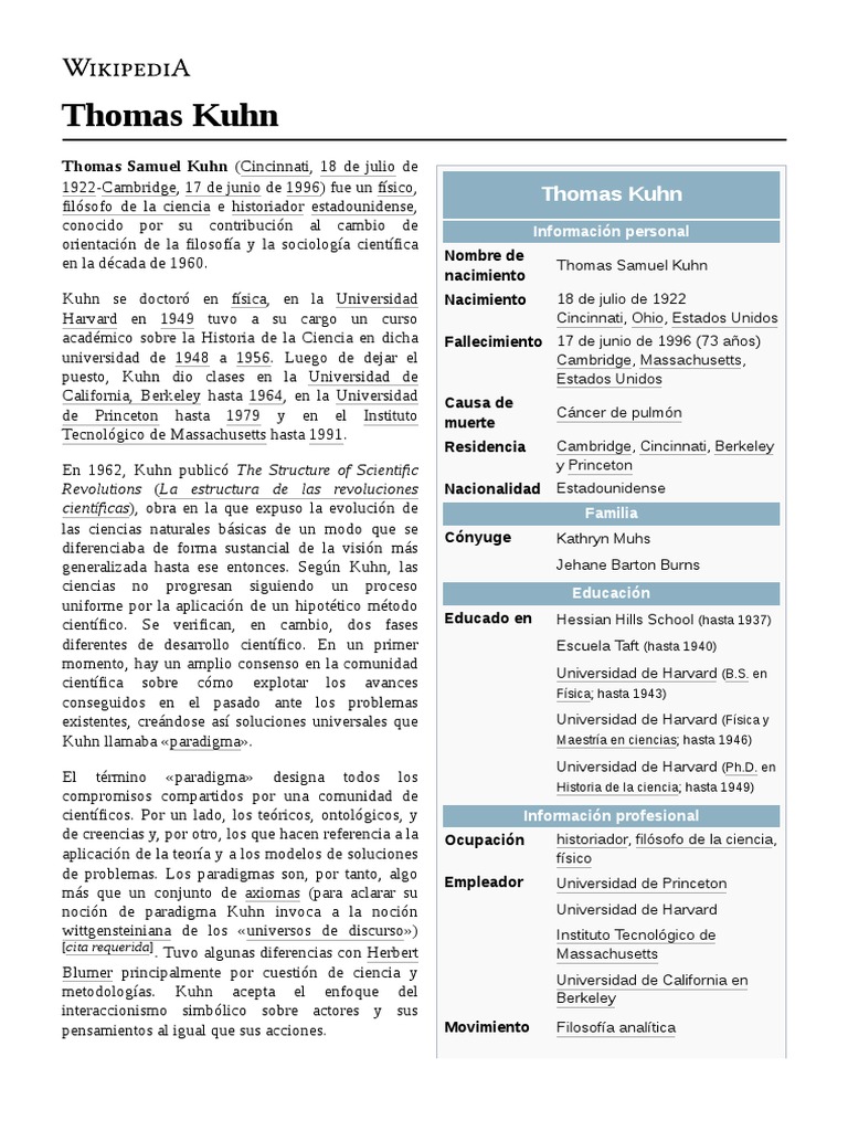 Thomas Kuhn | PDF | Paradigma | Science