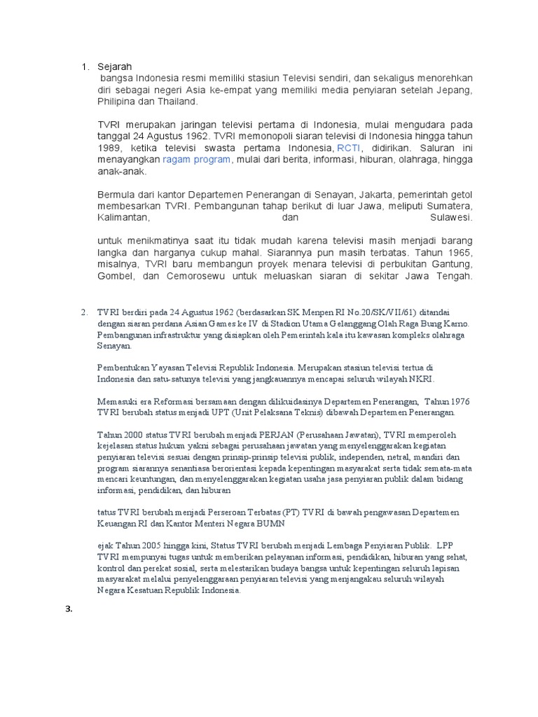 Sejarah Tvri PAPARAN KETIGA | PDF