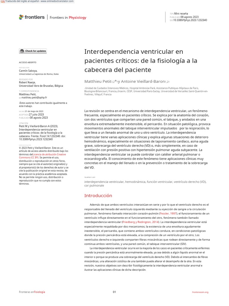 Interdependencia ventricular en pacientes críticos | PDF | Ventrículo ...