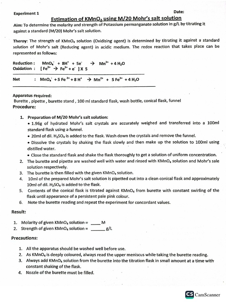 Chemistry Record Work | PDF
