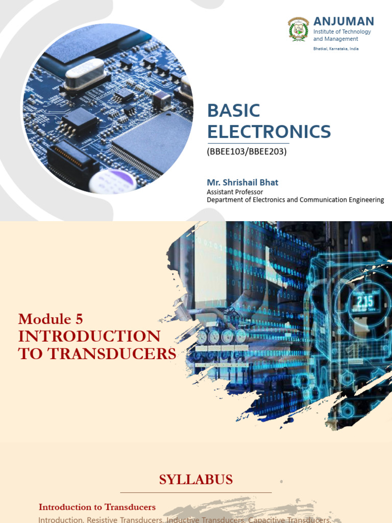 Basic Electronics (BBEE103/BBEE203) - Introduction To Transducers (Module 5) | Download Free PDF ...