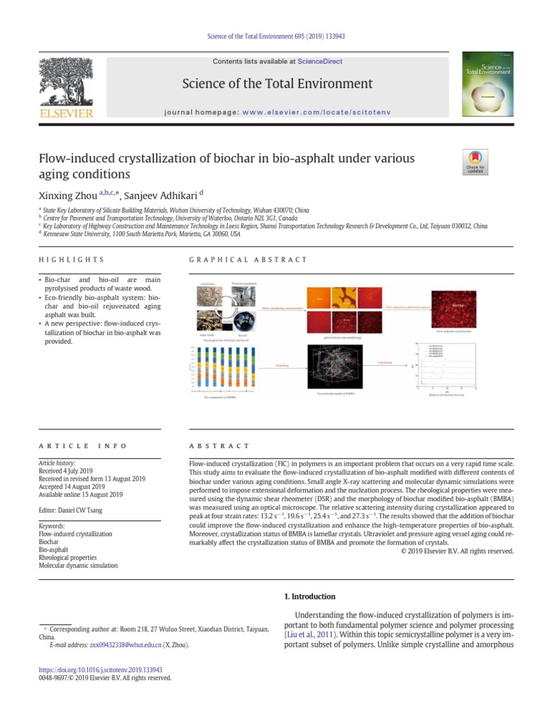 Flow-Induced Crystallization of Biochar in Bio-Asphalt | PDF | Polymers | Creep (Deformation)