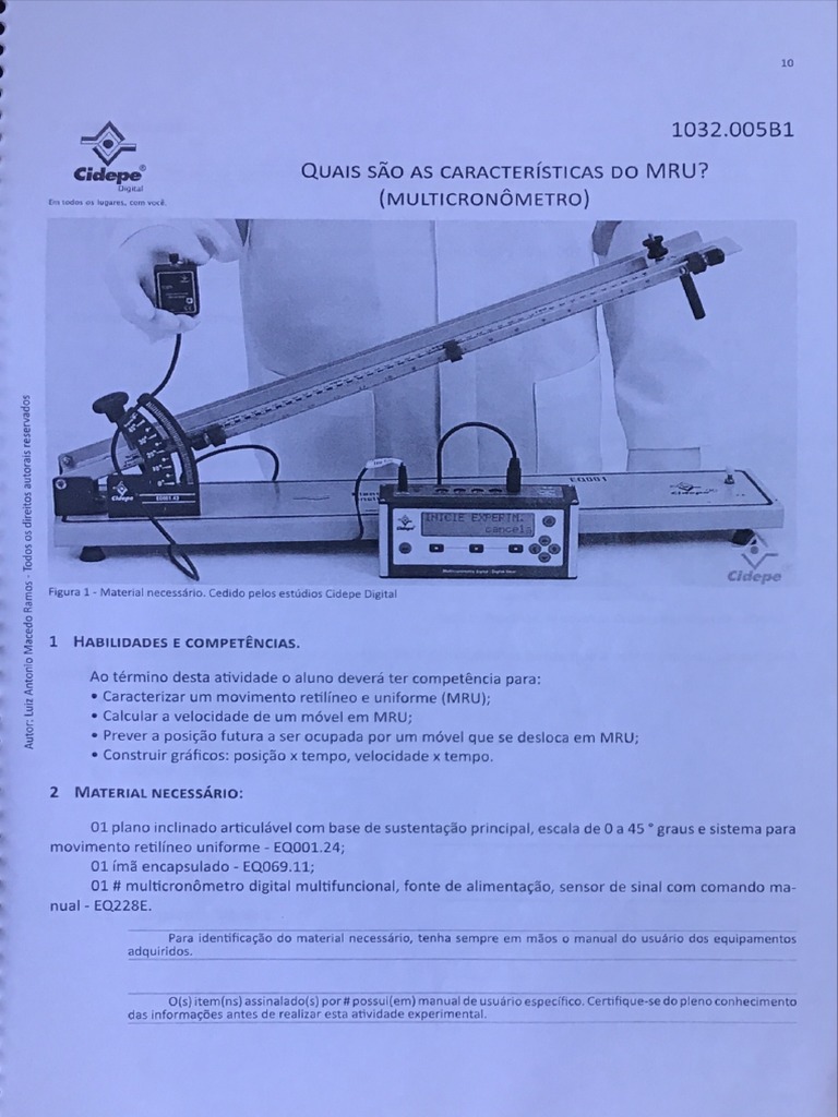 Experimento 2 - Características Do MRU | PDF